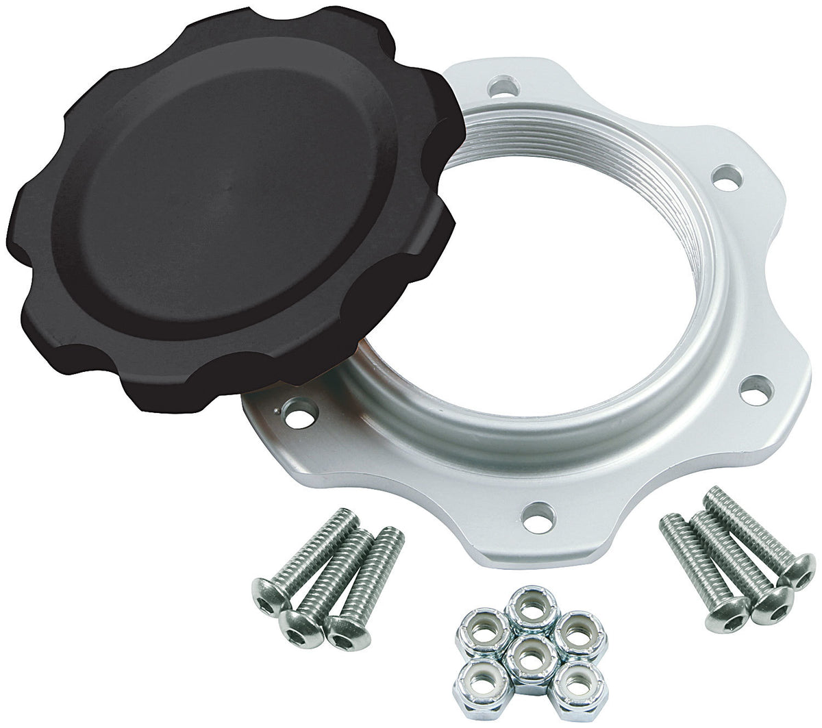 Fuel Cell Cap and Bung JAZ 6-Bolt Black – Coastal Race Parts